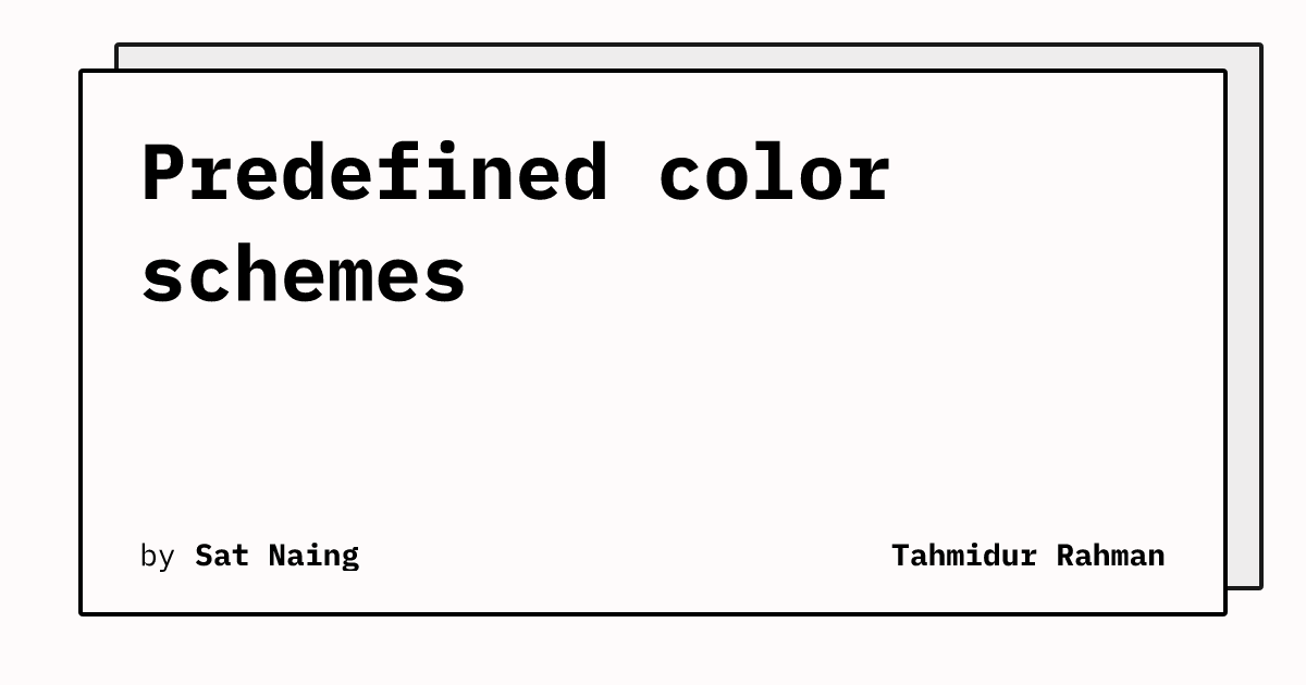 Predefined color schemes